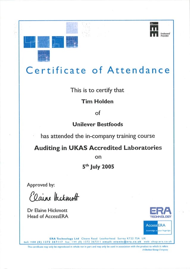ISO & UKAS Auditing Certificate | PDF