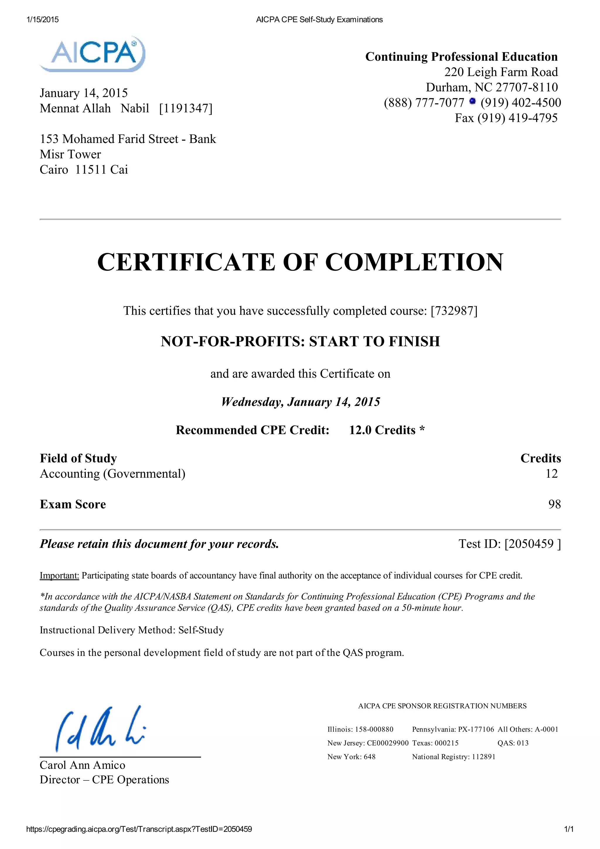 AICPA CPE Self-Study Examinations | PDF