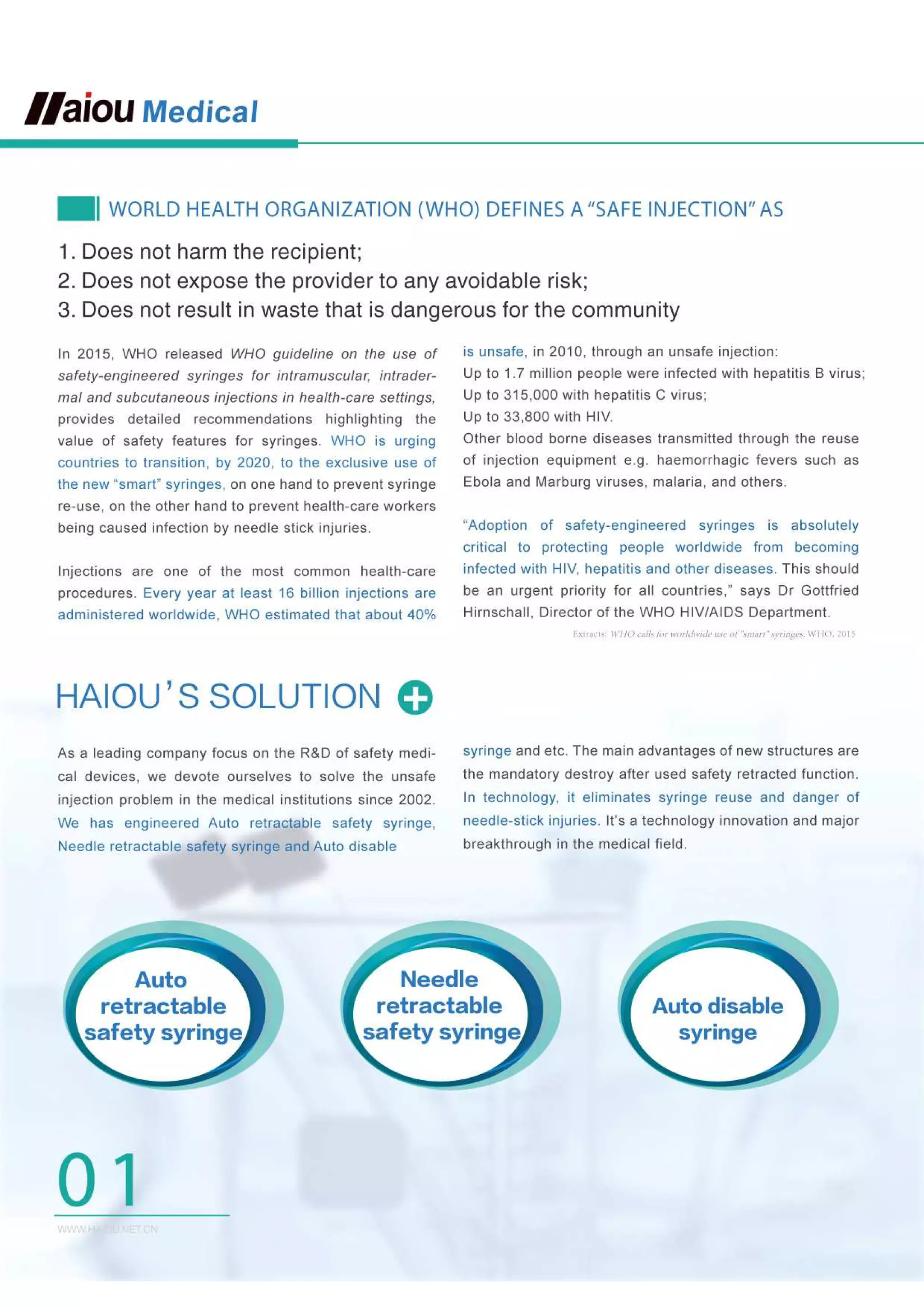 Brochure for Smart safety syringe | PDF