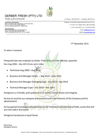 Gerber Fresh Reference | PDF