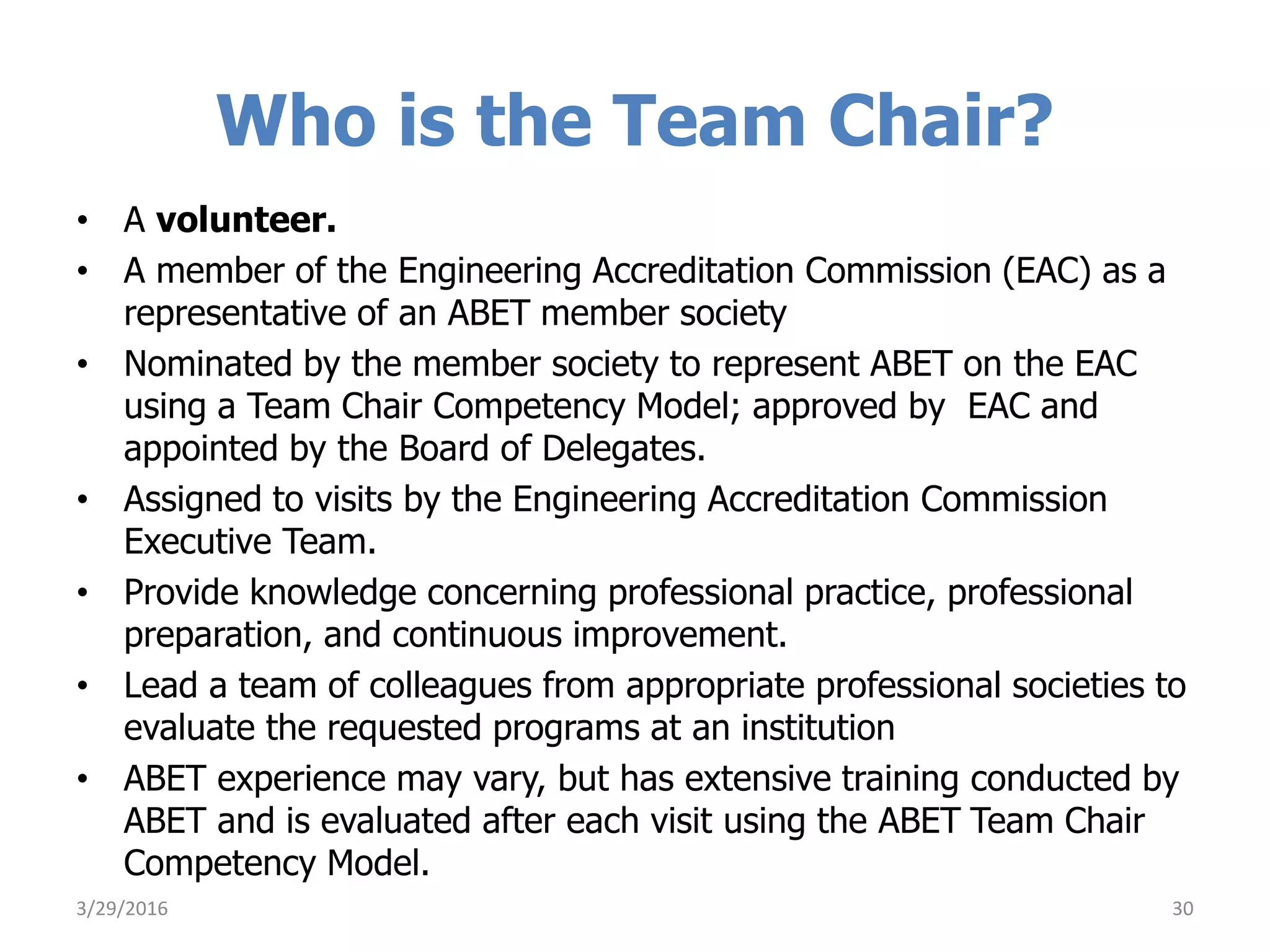 Preparing for ABET EAC Evaluation Visit r032916 | PPTX