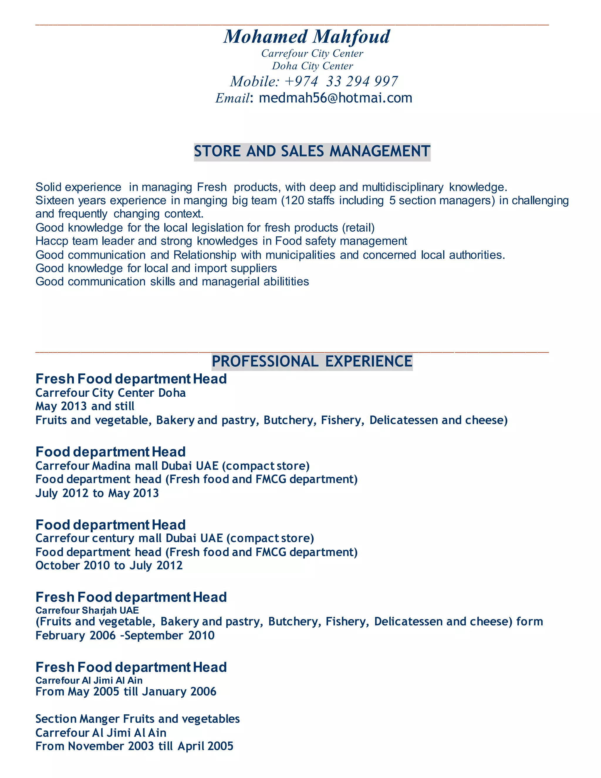 MOHAMMED MAHFOUD CV | DOCX