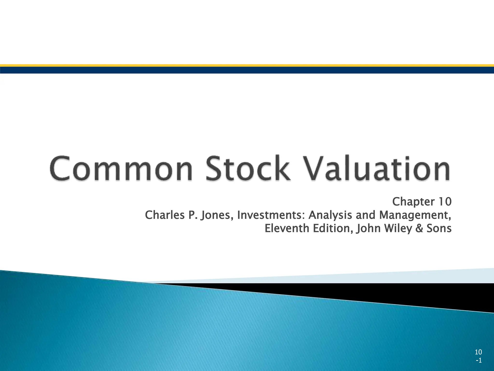 Common stock chapter 10 writer charles p.jhon