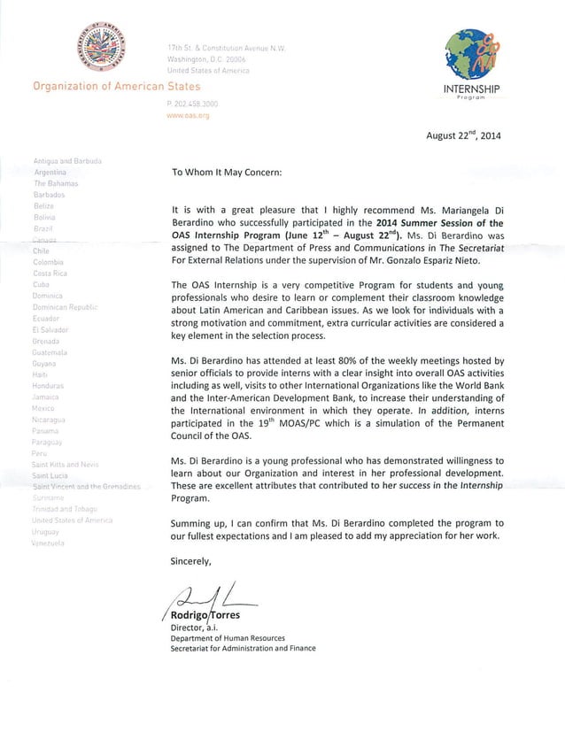 Letter of recommendation HR OAS | PDF