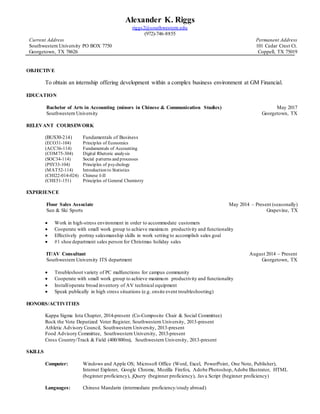 Resume - Alexander Riggs 2-19-15 ACCNT | PDF