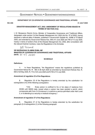 Amendment of Regulations Issued in Terms of Section 27 (2) of the ...