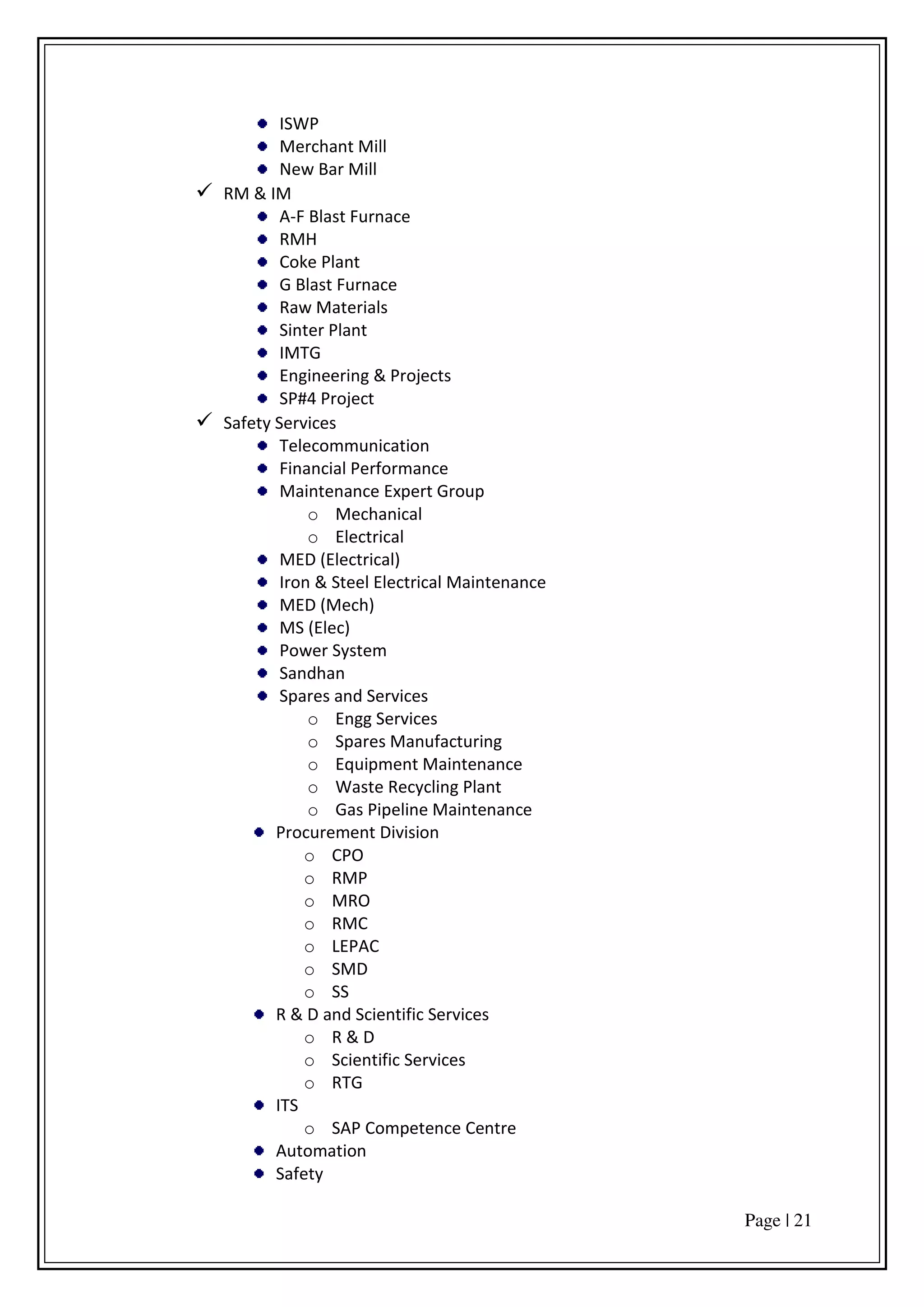 Tata Steel Organisation Structure Project | PDF