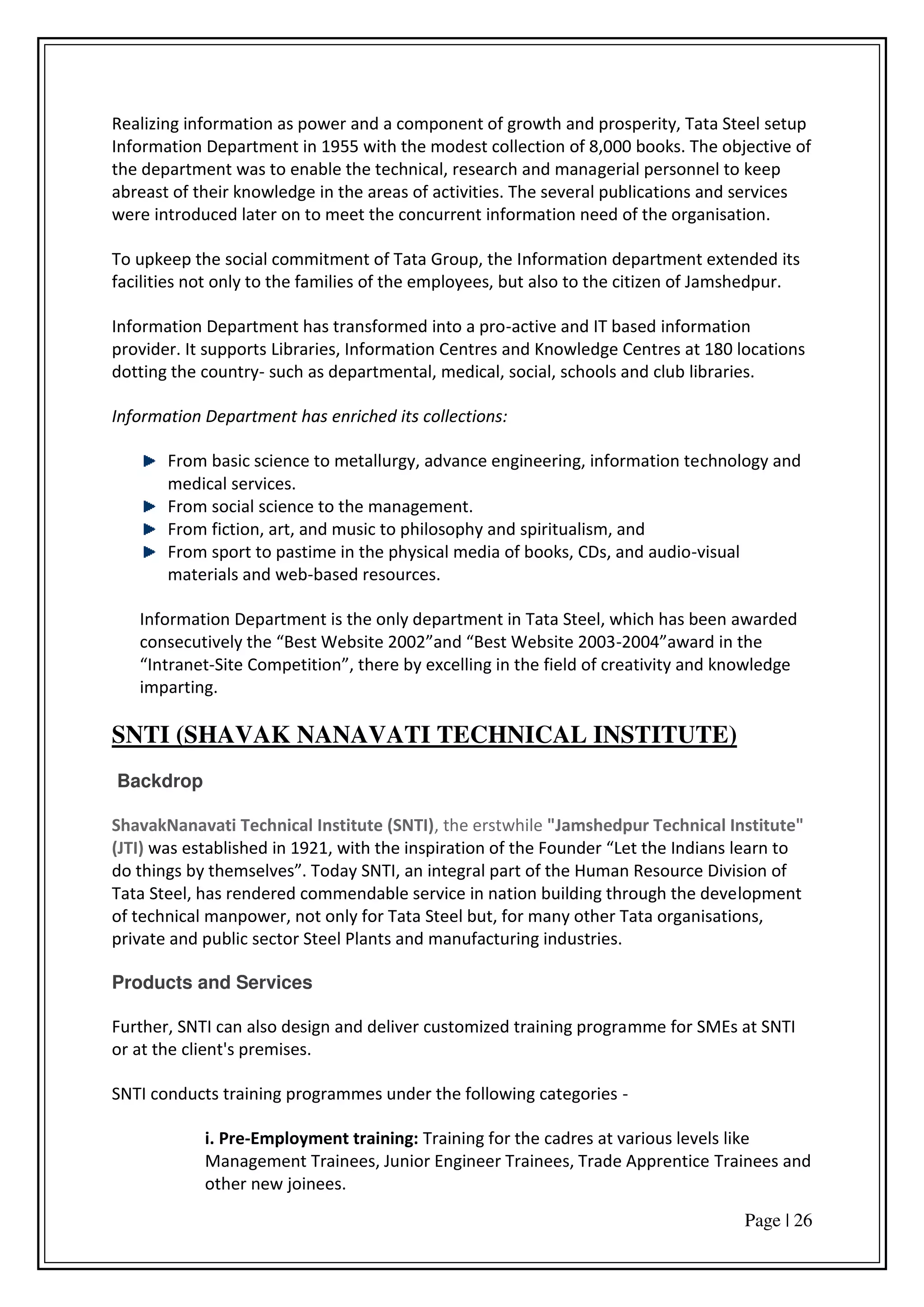 Tata Steel Organisation Structure Project | PDF