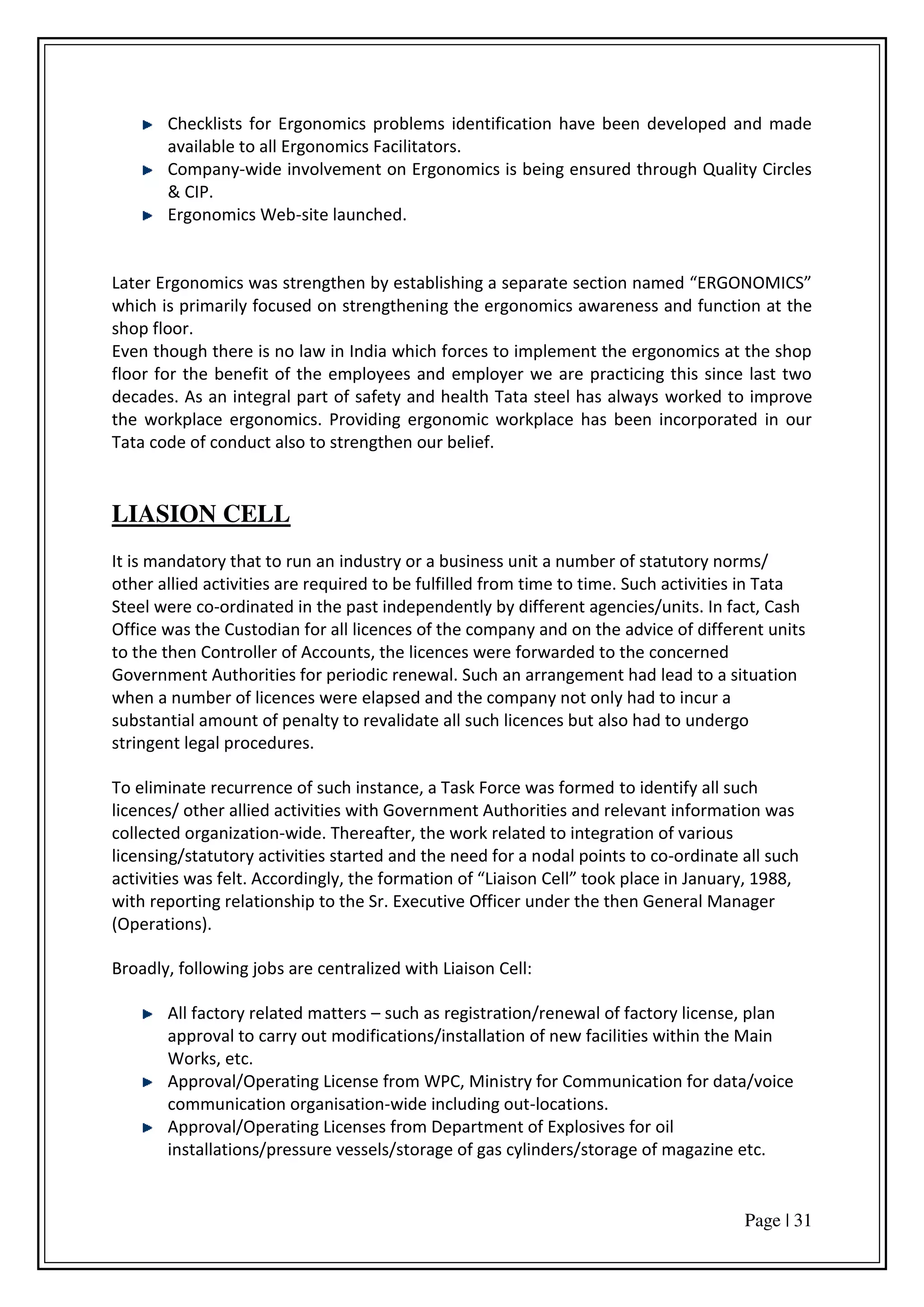 Tata Steel Organisation Structure Project | PDF