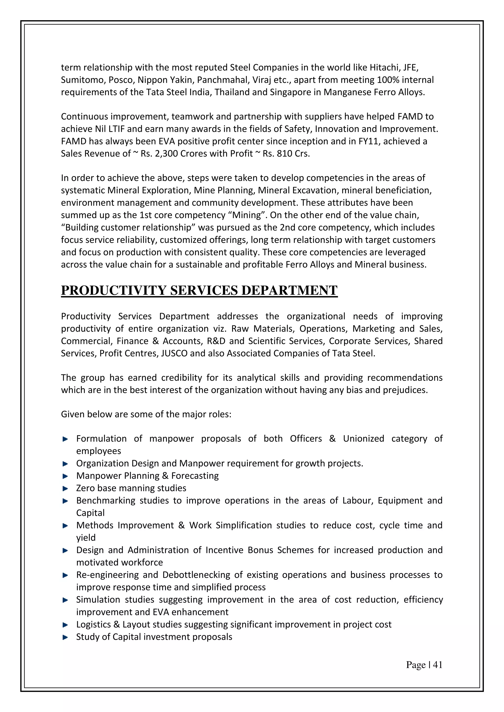 Tata Steel Organisation Structure Project | PDF