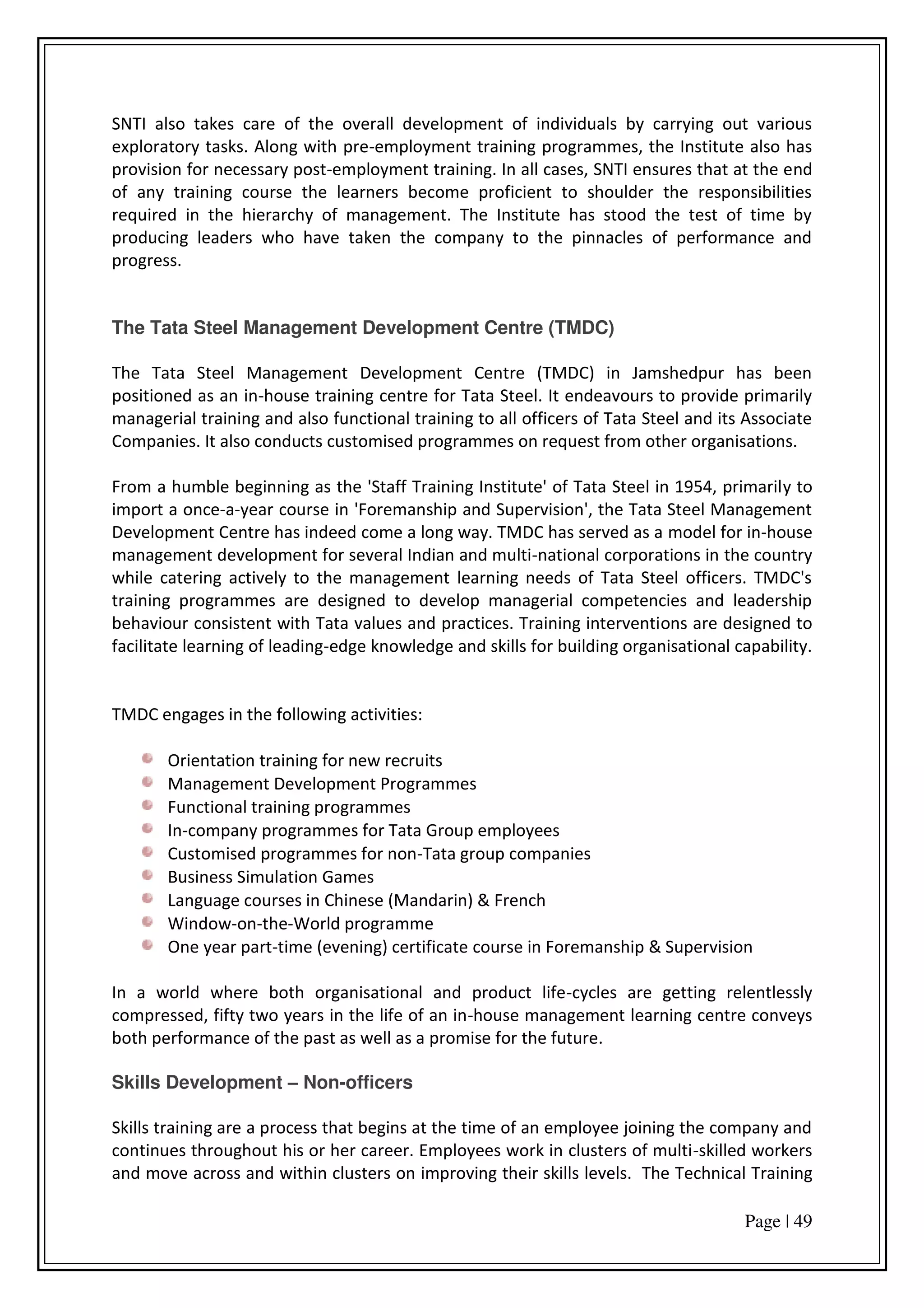 Tata Steel Organisation Structure Project | PDF