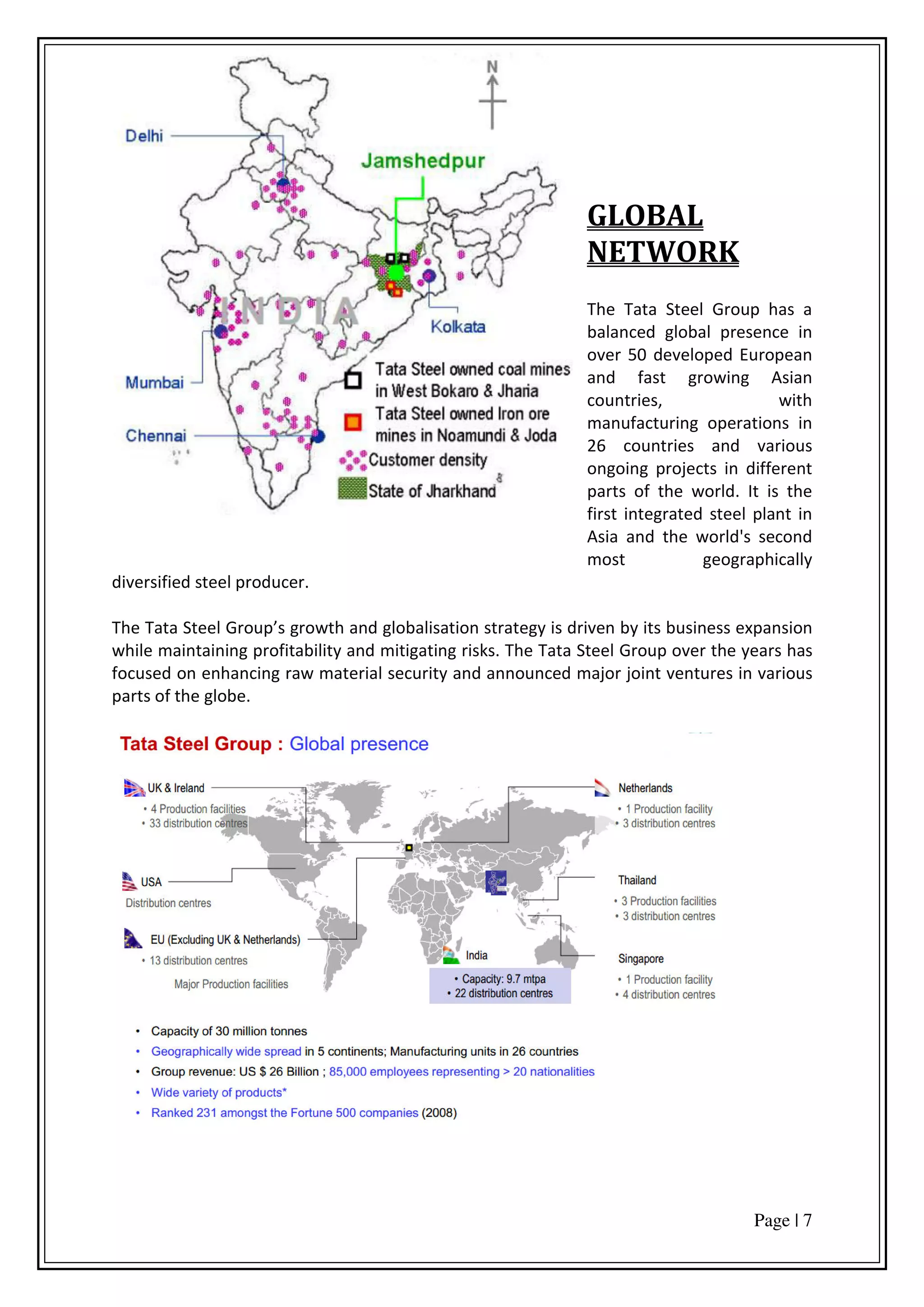 Tata Steel Organisation Structure Project | PDF