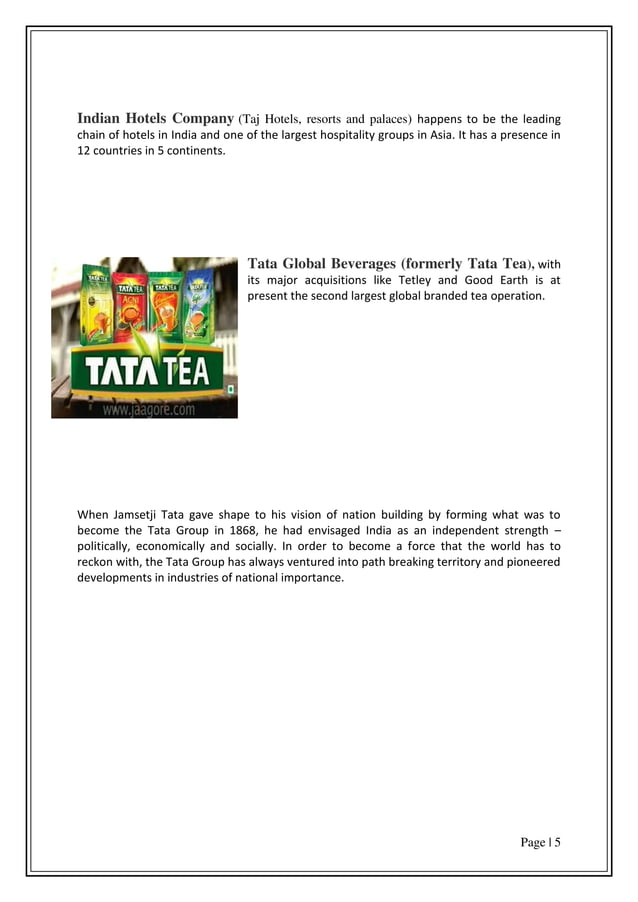 Tata Steel Organisation Structure Project | PDF