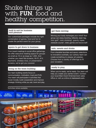 Main Event Corporate and Group Events | PDF