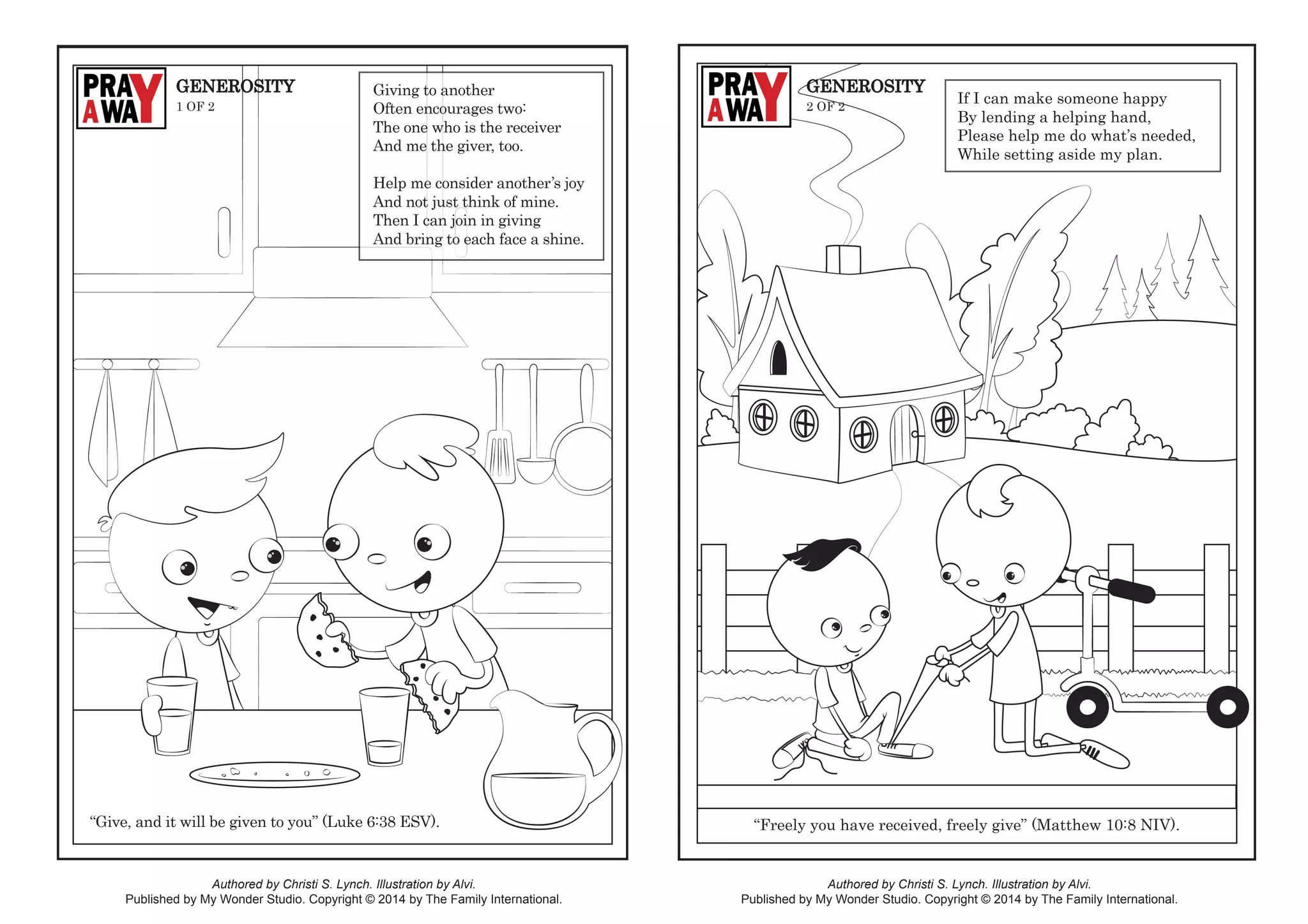 Coloring page: Pray a way- Generosity | PPT