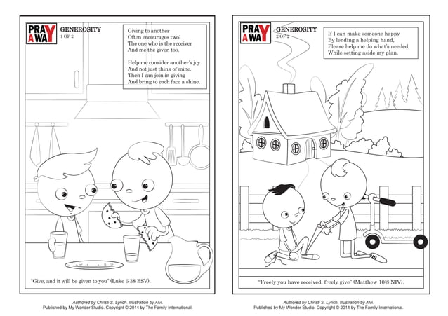 Coloring page: Pray a way- Generosity | PPT
