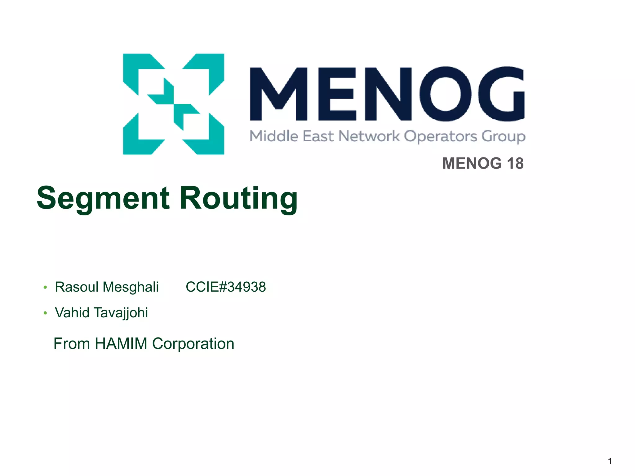 Menog Segment Routing Introduction Ppt