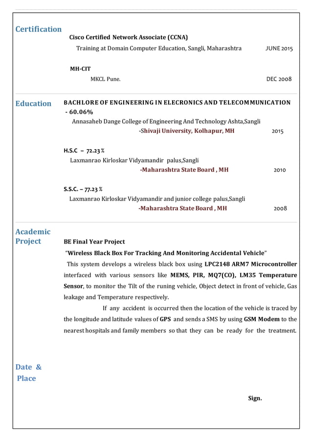 CV Vinit Patil | PDF