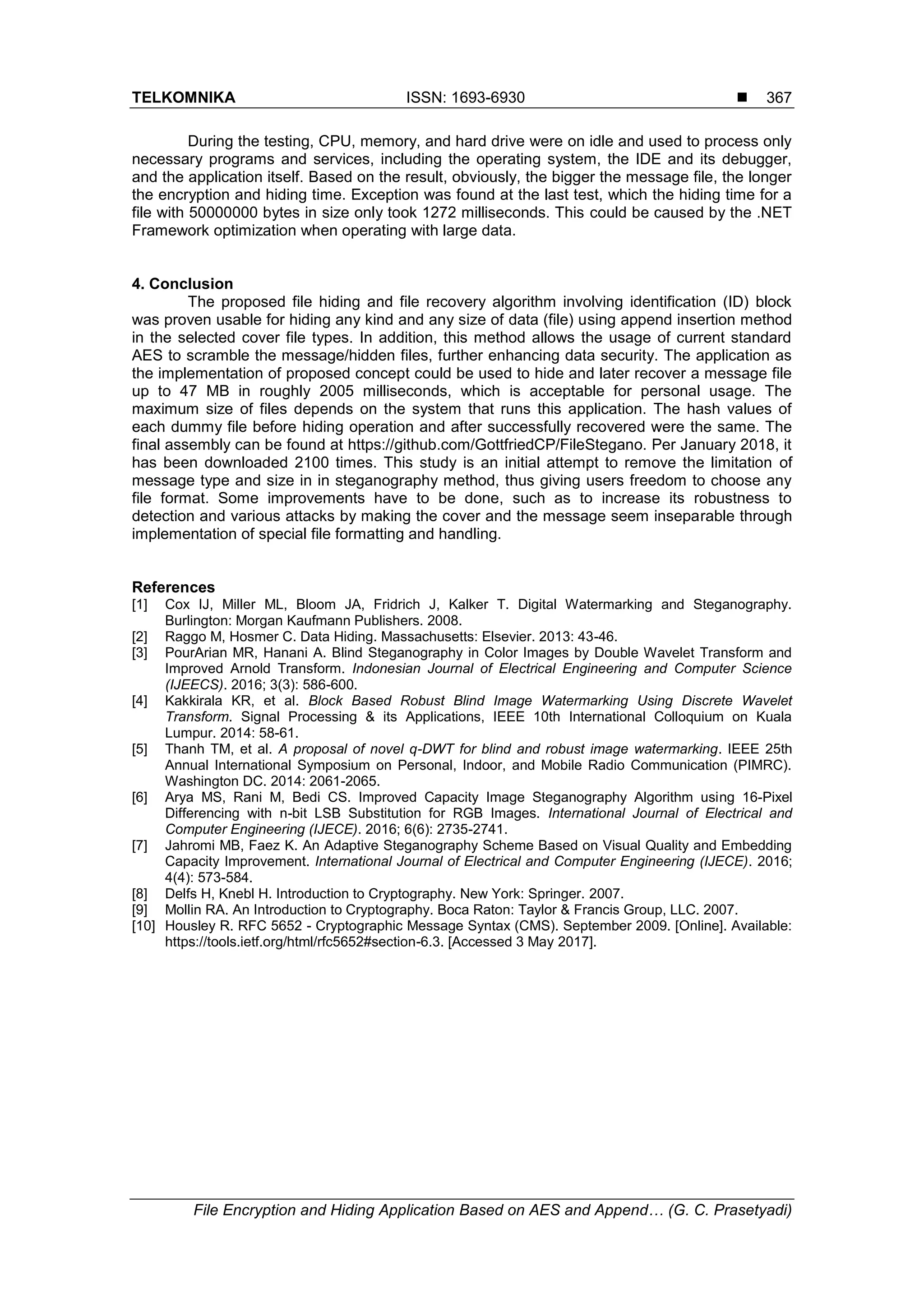 File Encryption And Hiding Application Based On Aes And Append 0136