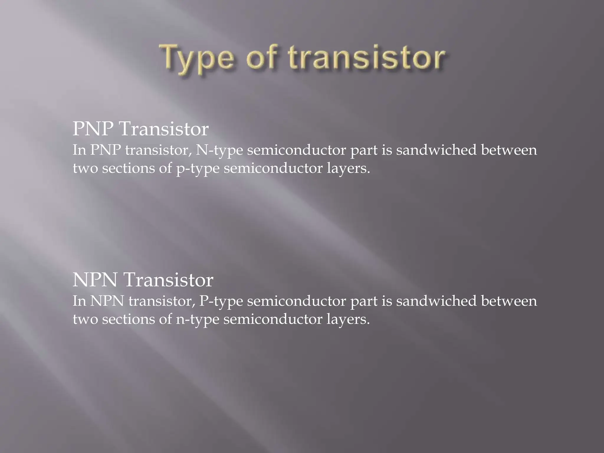 Introduction to transistor and explanation | PPTX