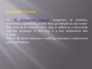 Introduction to transistor and explanation | PPTX