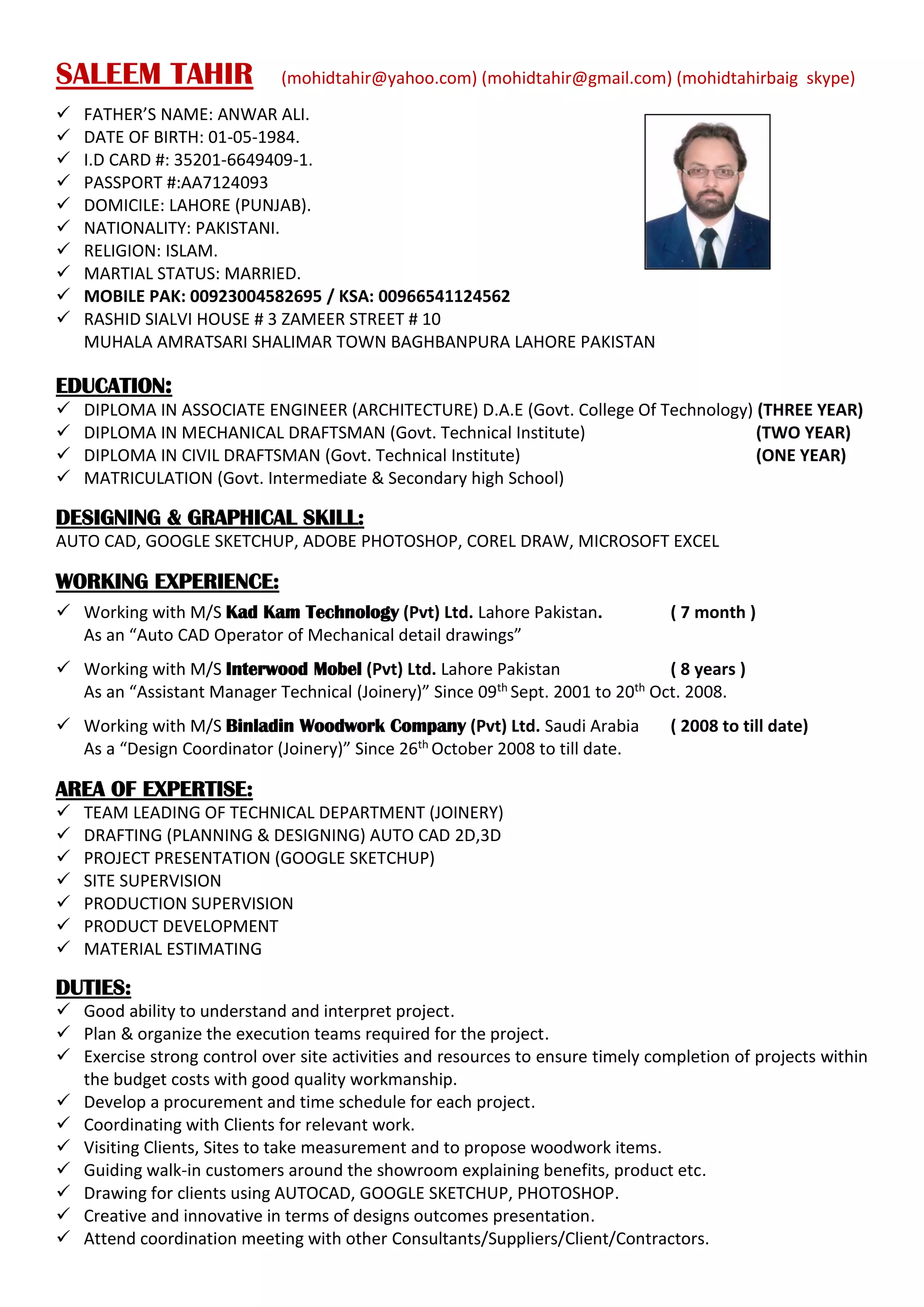 M.S.TAHIR CV | PDF