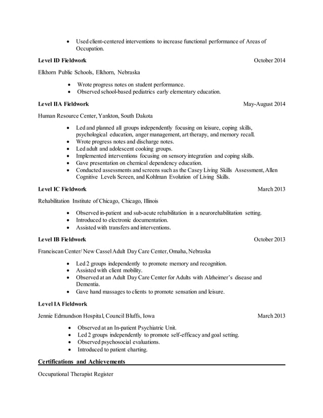 Crivellone OTD Resume | PDF