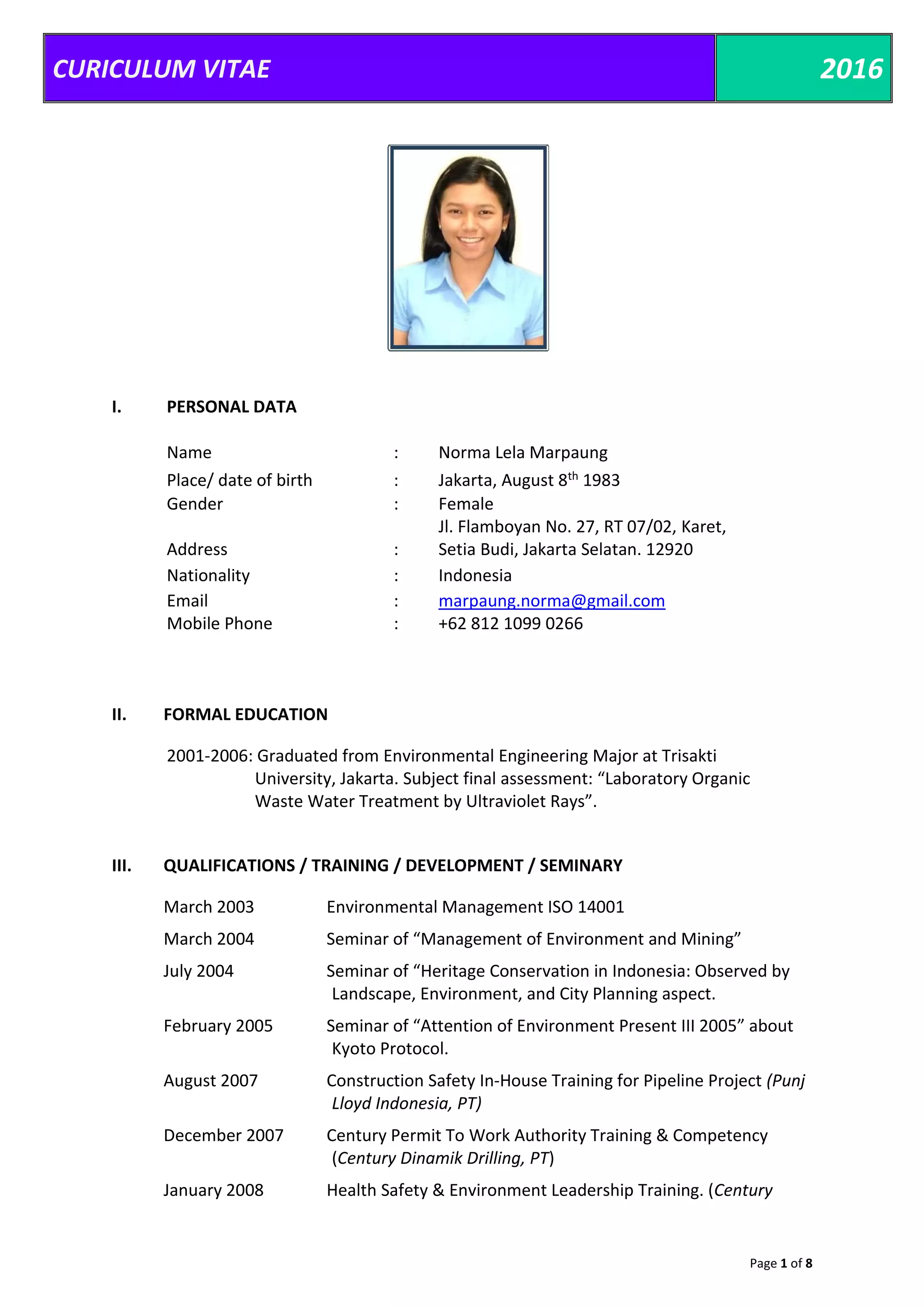 CV Norma LM - 2016 | PDF