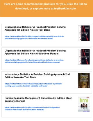 Organizational Behavior A Practical Problem Solving Approach 2nd ...