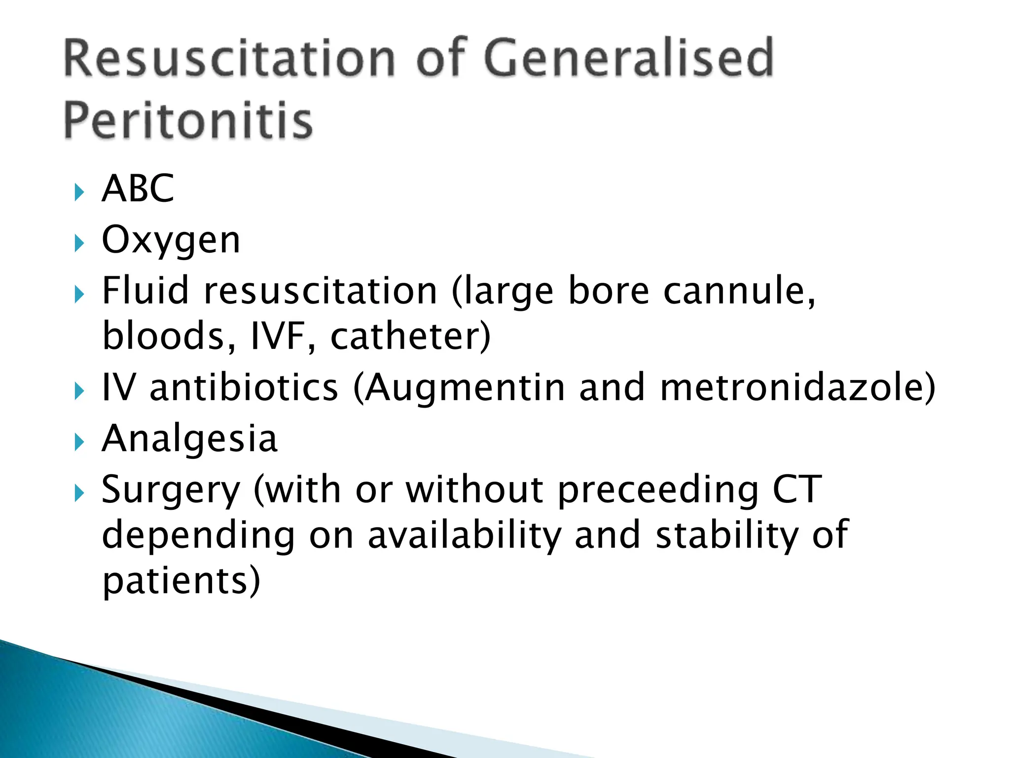 Acute Abdominal Conditions including Peritonitis | PPT