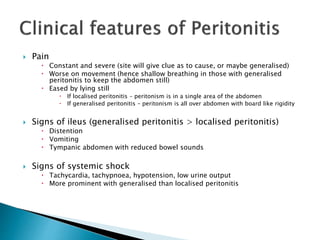 Acute Abdominal Conditions including Peritonitis | PPT