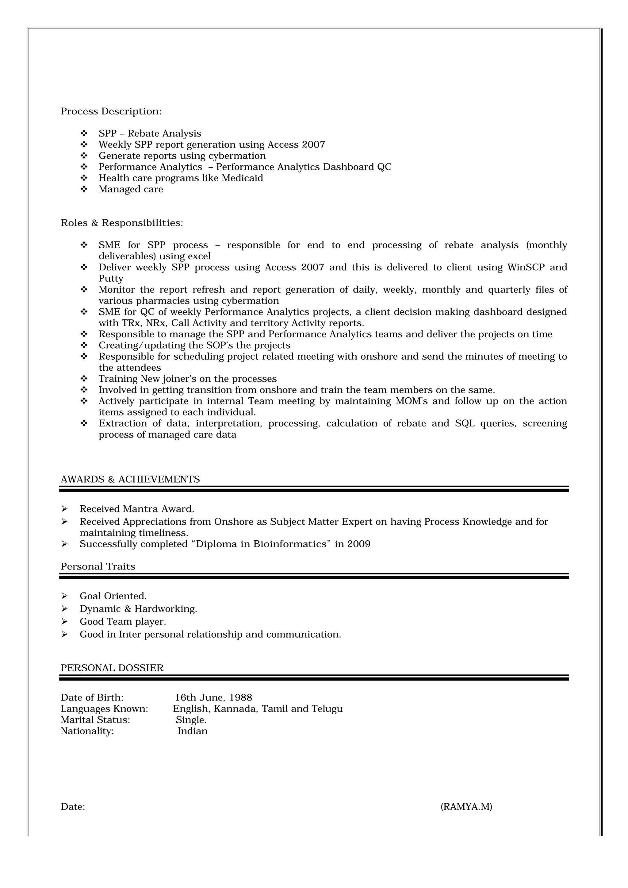 Ramya. M Resume | PDF | Technology & Computing