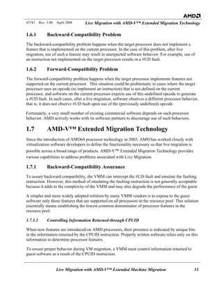Live Migration with AMD-V™ Extended Migration Technology | PDF