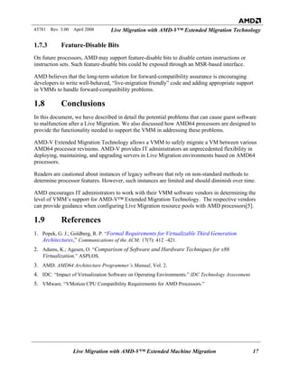 Live Migration with AMD-V™ Extended Migration Technology | PDF