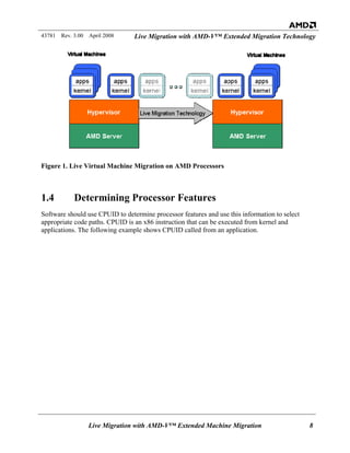Live Migration with AMD-V™ Extended Migration Technology | PDF