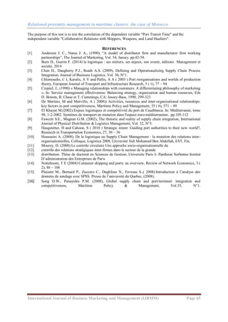 Relational Proximity Management in Maritime Clusters: The Case of ...