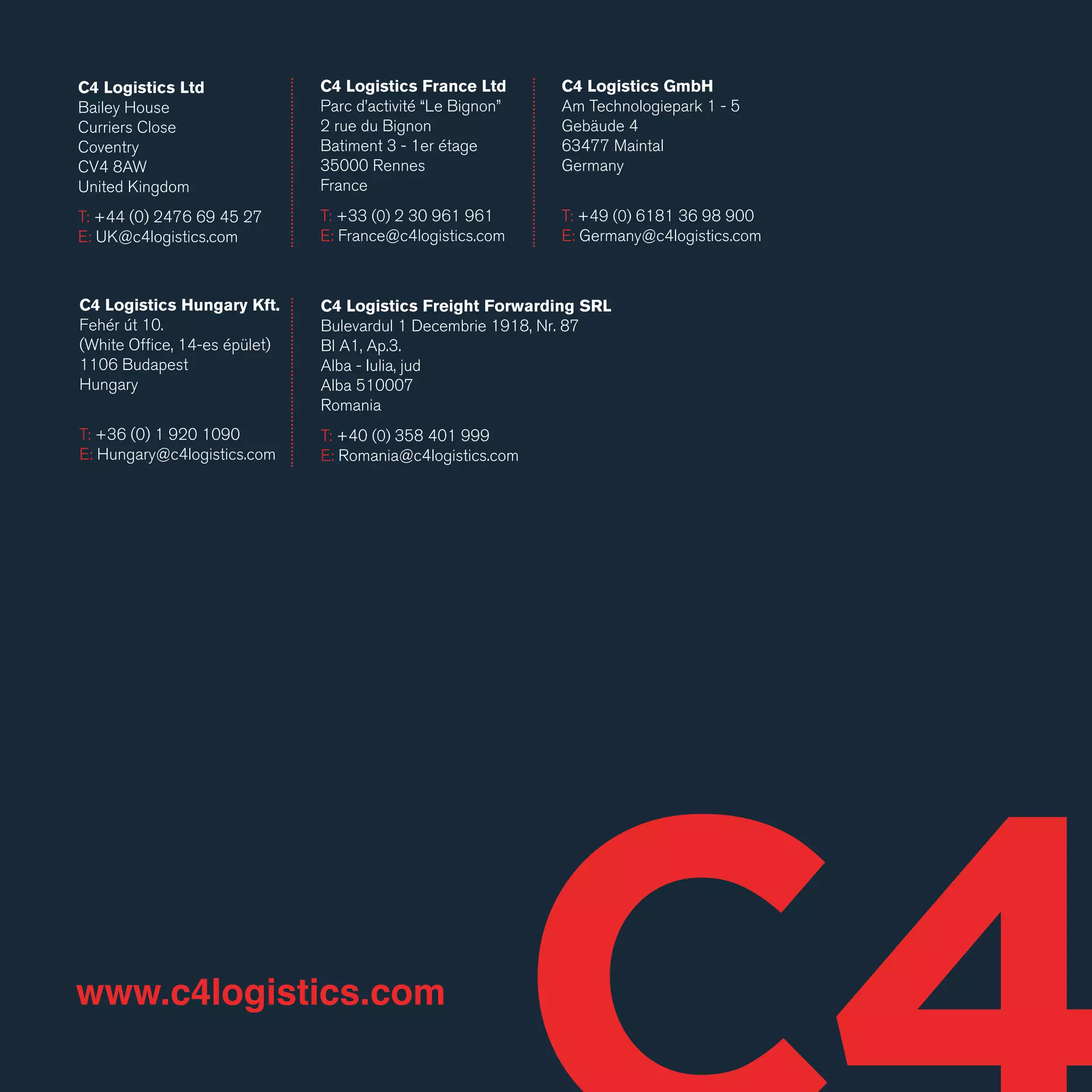 C4 Logistics Company Brochure | PDF