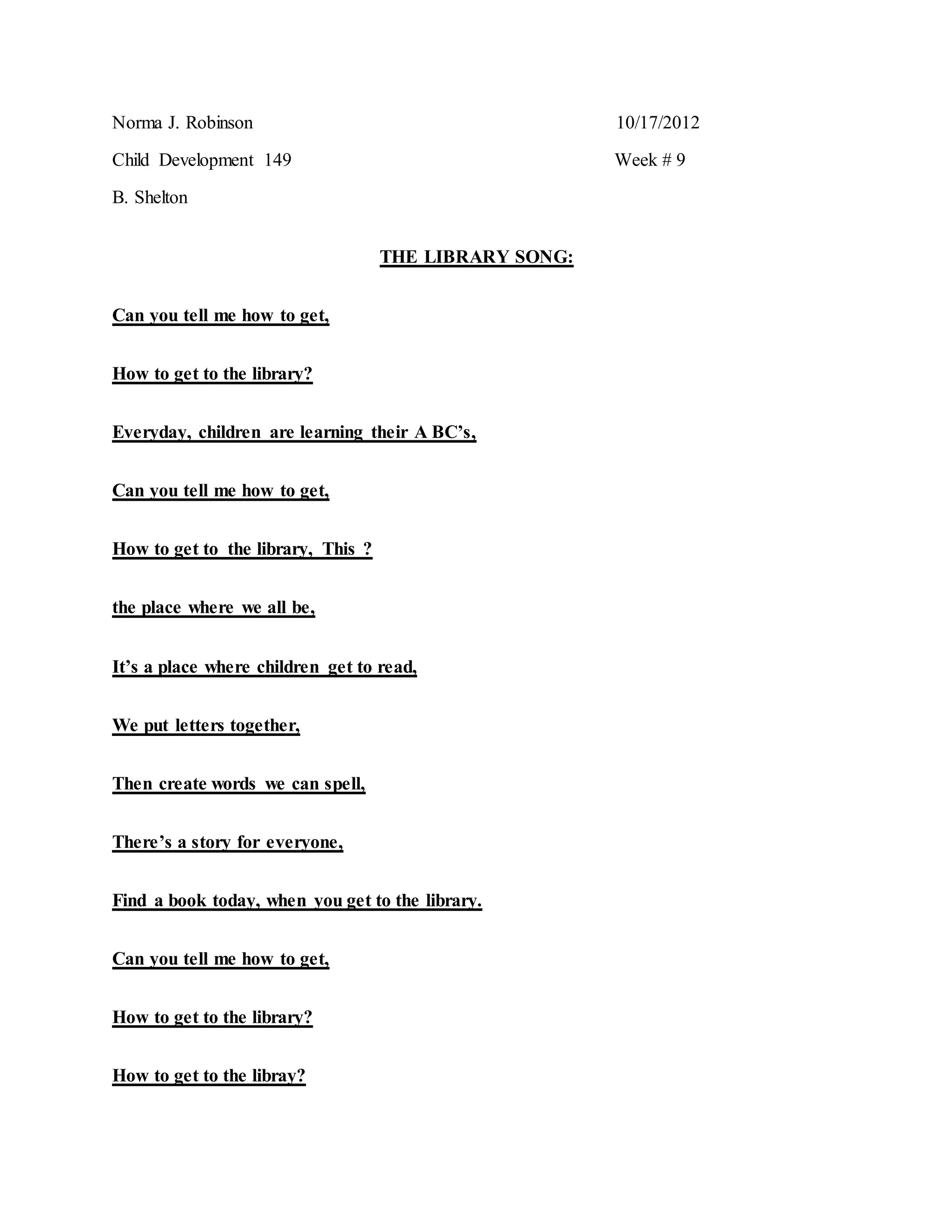 The Library Song- CD 149 | PDF