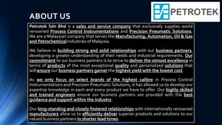 PETROTEK SDN BHD - COMPANY PROFILE & PRODUCTS | PPT