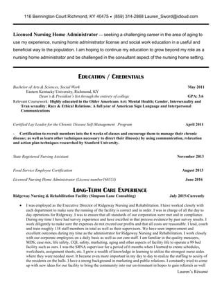 Lauren Sword- resume LNHA | DOC