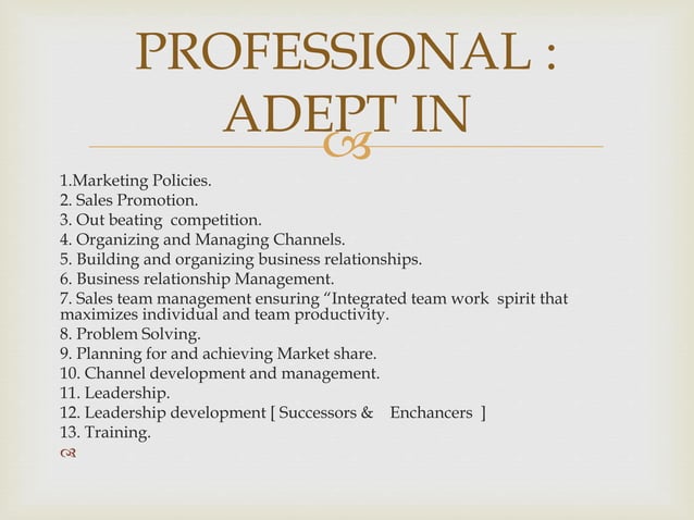 DEEPAK SARKAR-SELF PROFILE PPT | PPTX