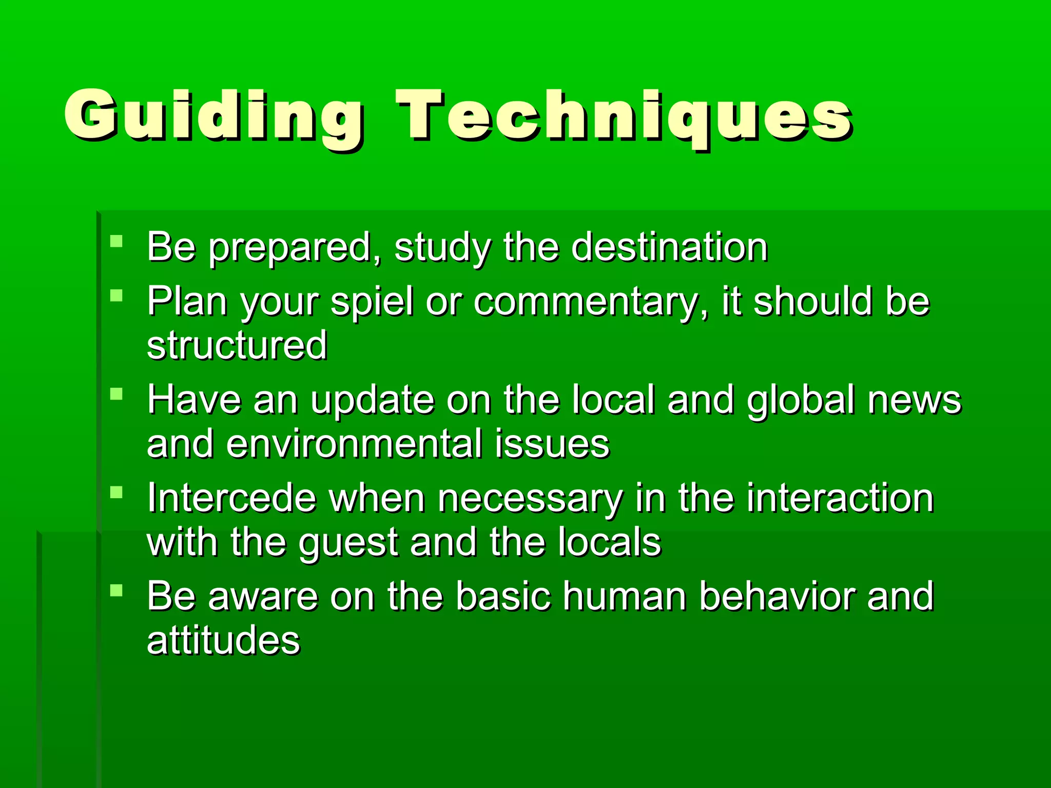 Tour Guiding Technique | PPT