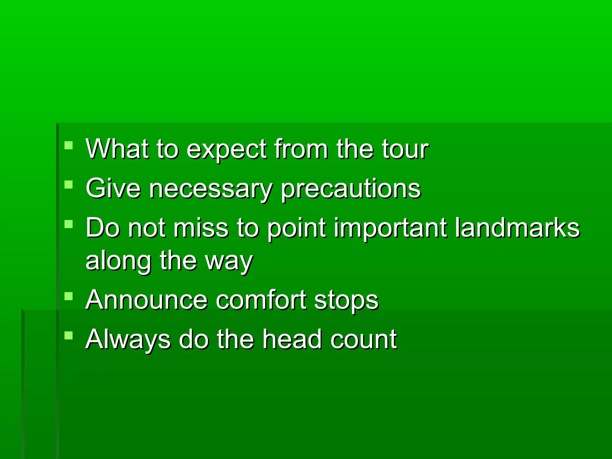 Tour Guiding Technique | PPT