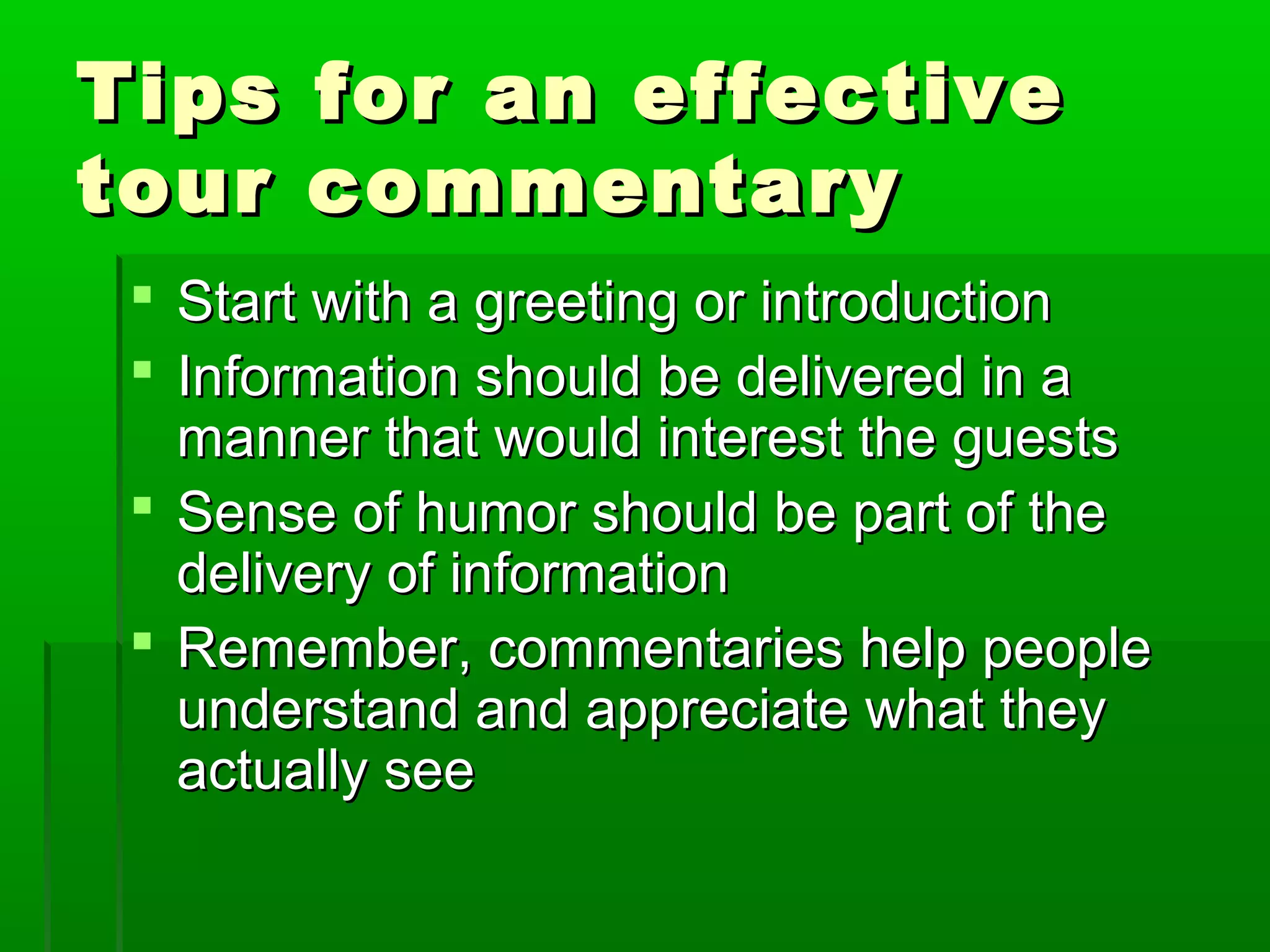 Tour Guiding Technique | PPT