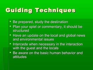 Tour Guiding Technique | PPT