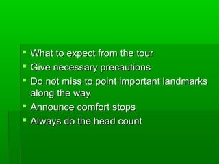 Tour Guiding Technique | PPT