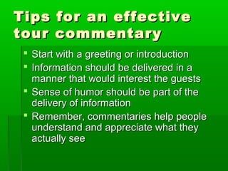 Tour Guiding Technique | PPT