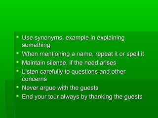 Tour Guiding Technique | PPT | Travel Preparation and Advice | Travel