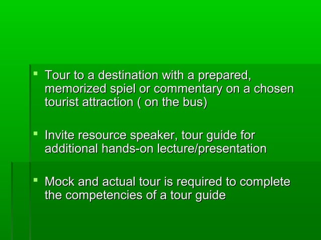 Tour Guiding Technique | PPT | Travel Preparation and Advice | Travel