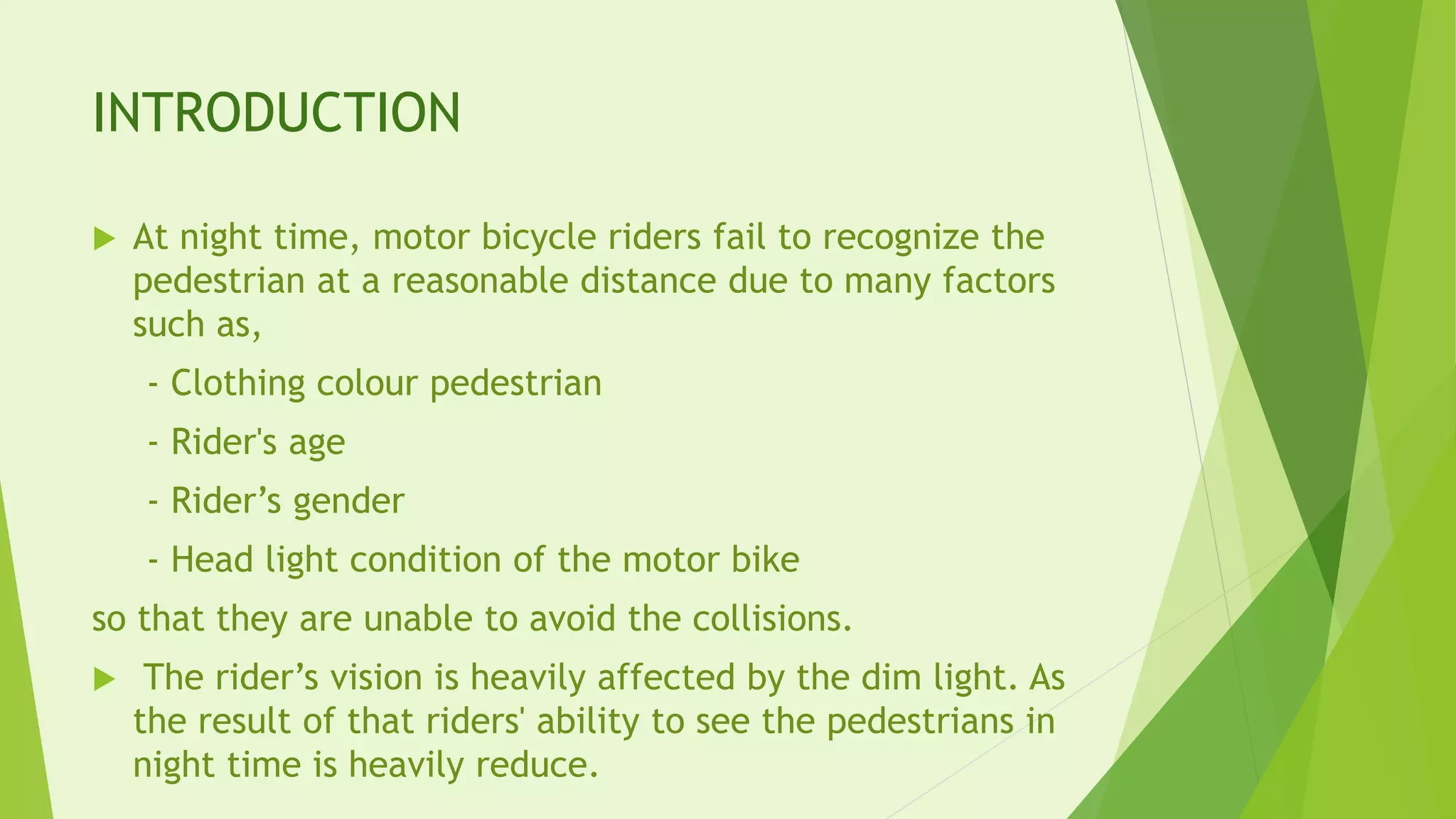pedestrian visibility at night | PPTX